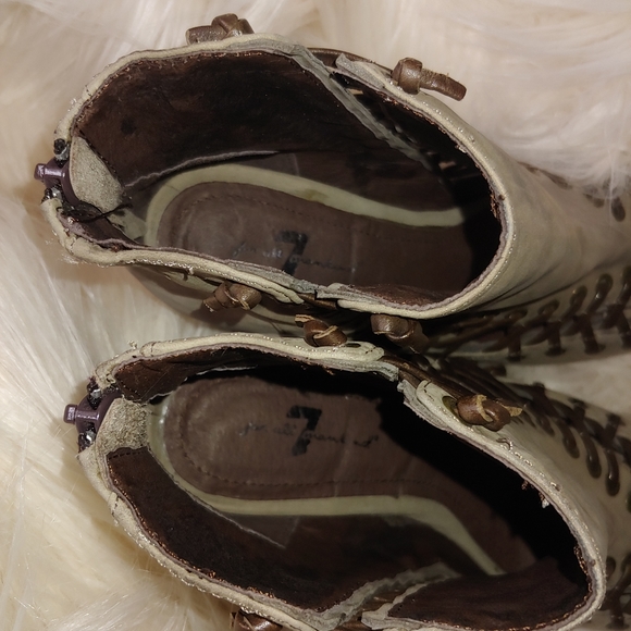 7 For All Mankind | Shoes | 7for All Mankind Taupe Green Marlo Open Toe ...